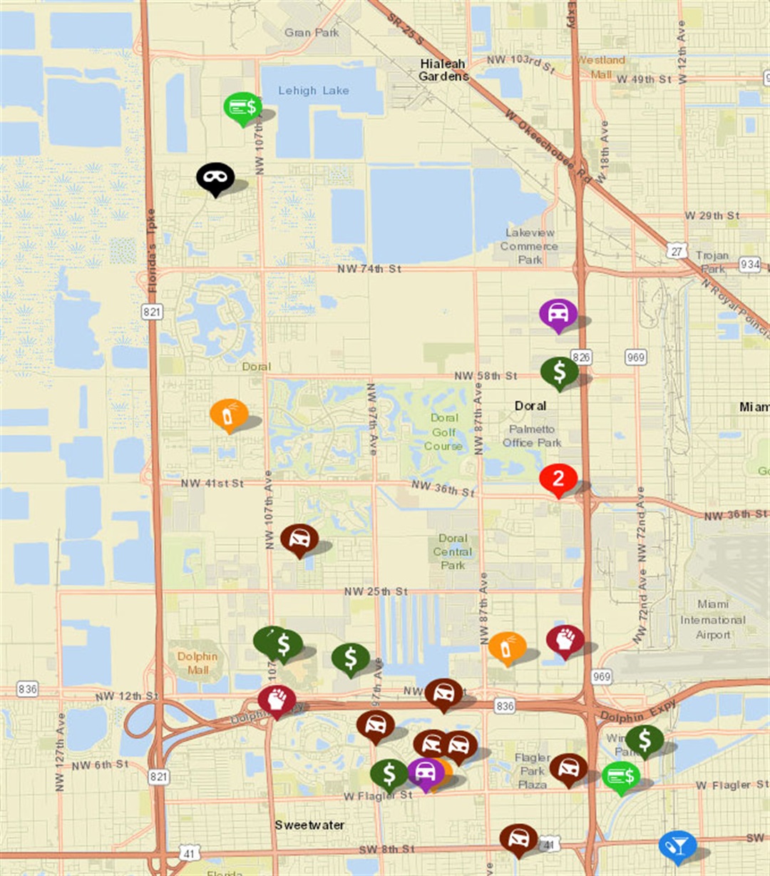 Map Doral Florida